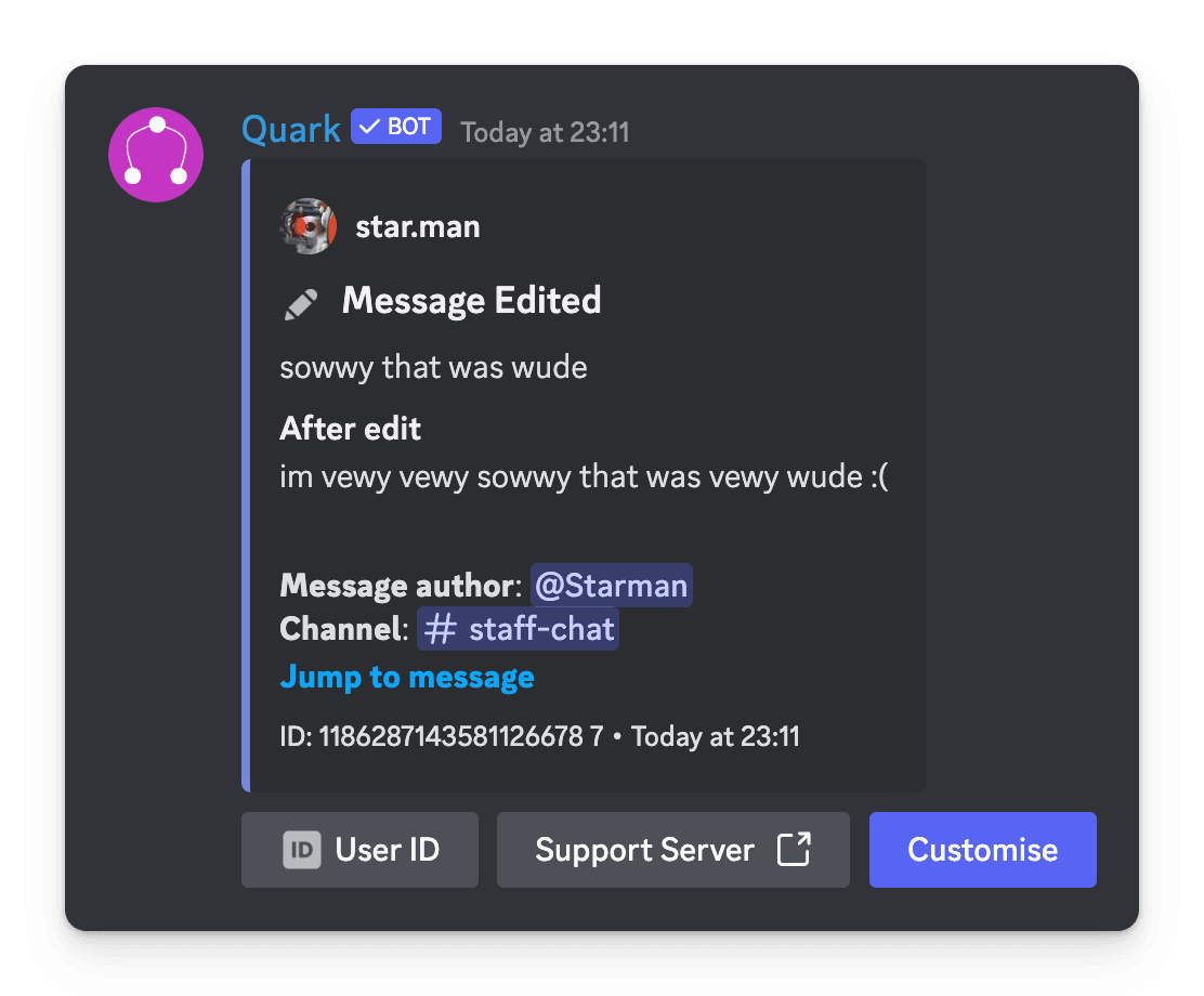Home | Quark Logger | Discord Log Bot