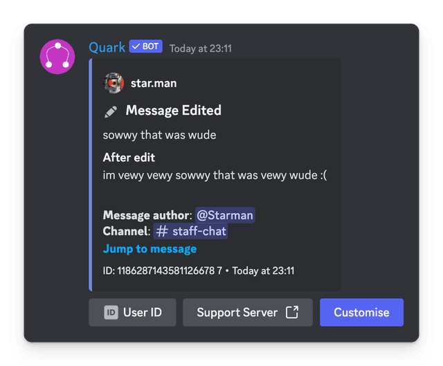 Home | Quark Logger | Discord Log Bot
