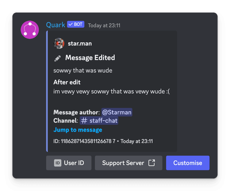 Home | Quark Logger | Discord Log Bot