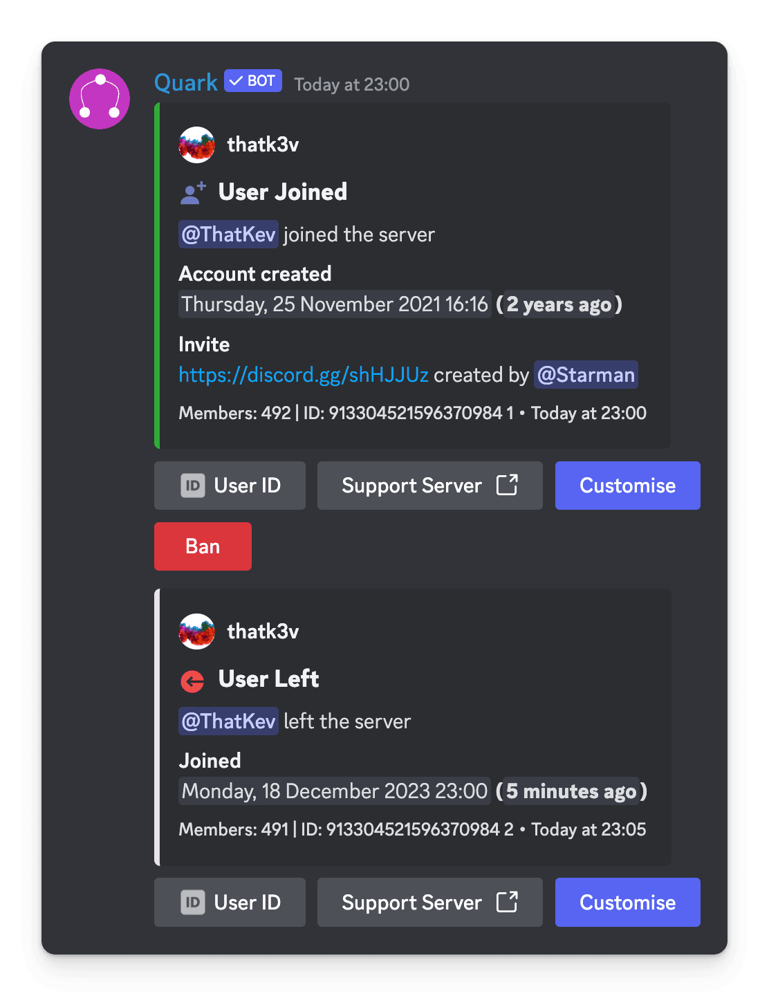 Home | Quark Logger | Discord Log Bot